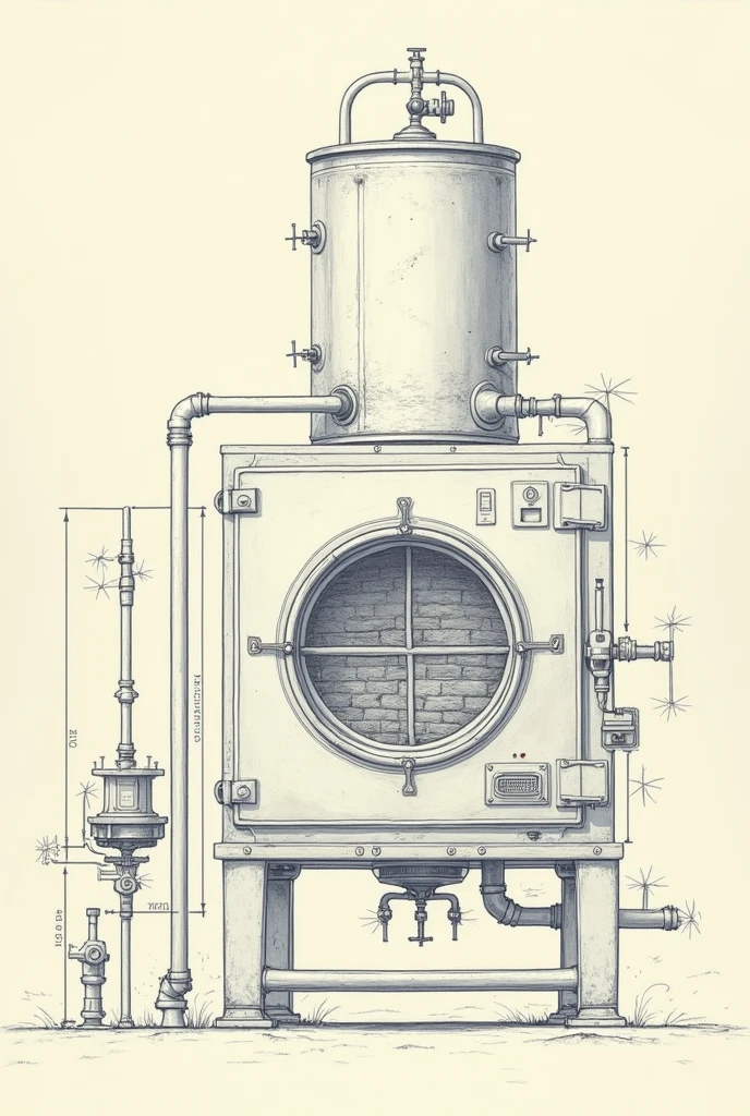 Make a schematic drawing of an autoclave for sterilizing tomato paste ...