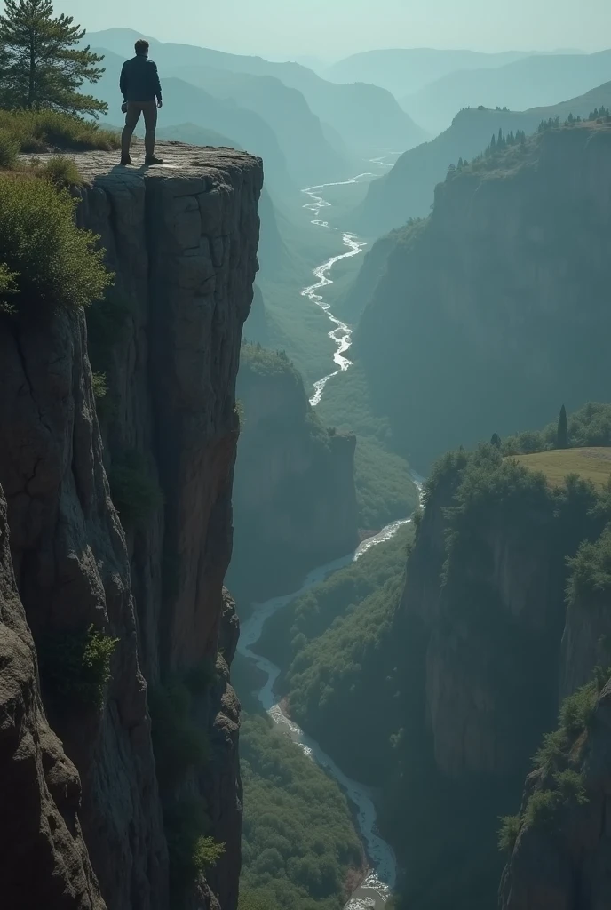 Keep this image as it is and view it from the top of the cliff - SeaArt AI