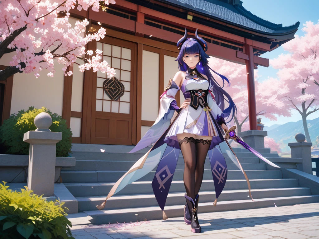 1girl, Raiden \(Genshin Impact\), ((best quality:1.4,beautiful detailed ...