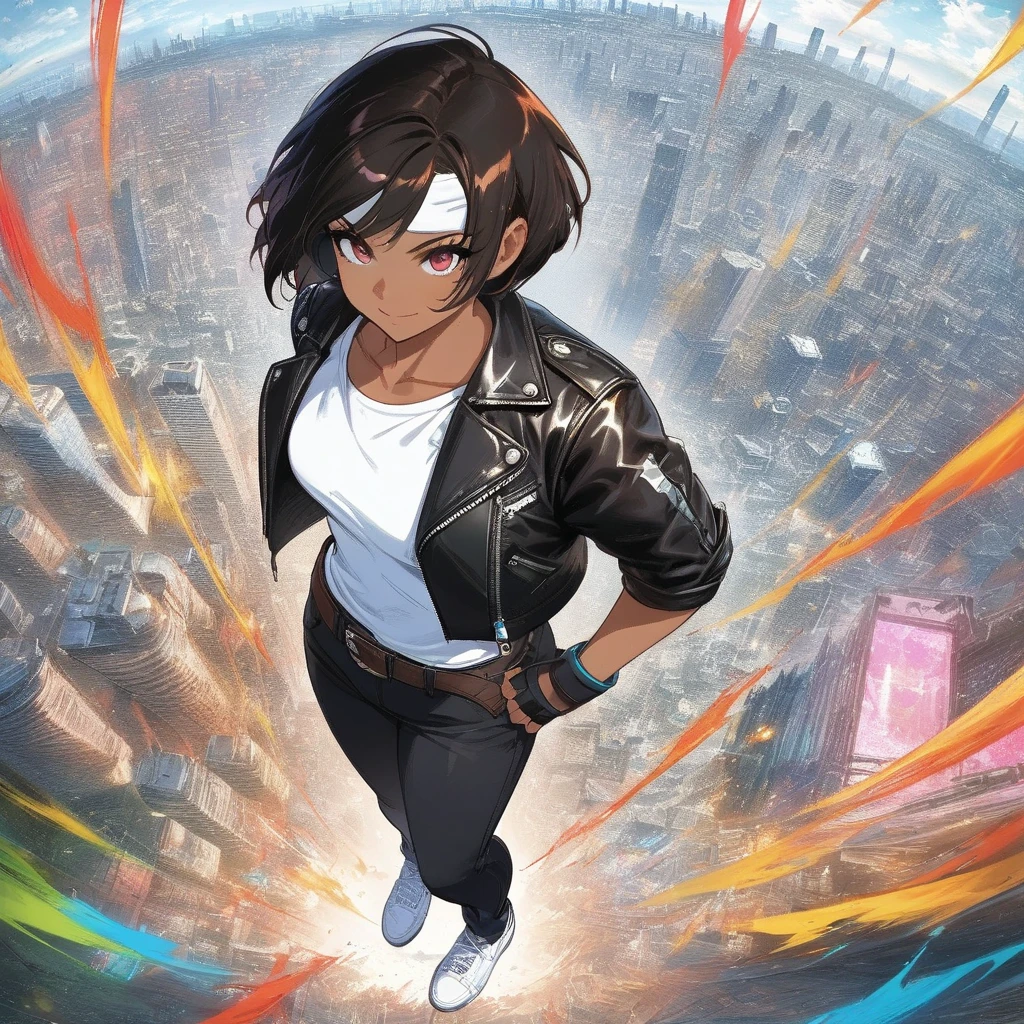 A close up of a person in a black jacket and white shirt, Rebecca Sugar ...