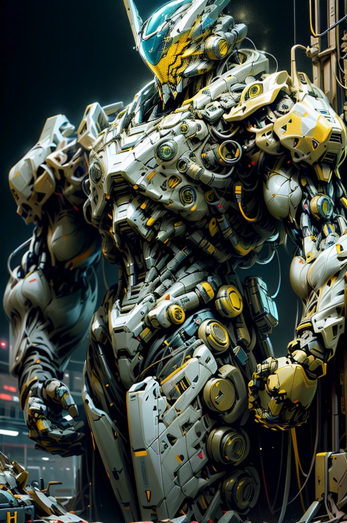 Photorealism, I hi res realistic picture of a yellow high tech armored ...