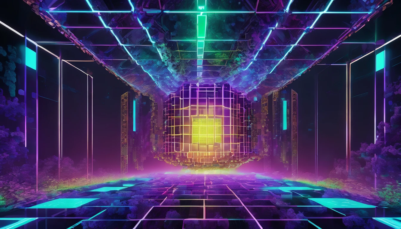 A futuristic digital network representing blockchain technology - SeaArt AI