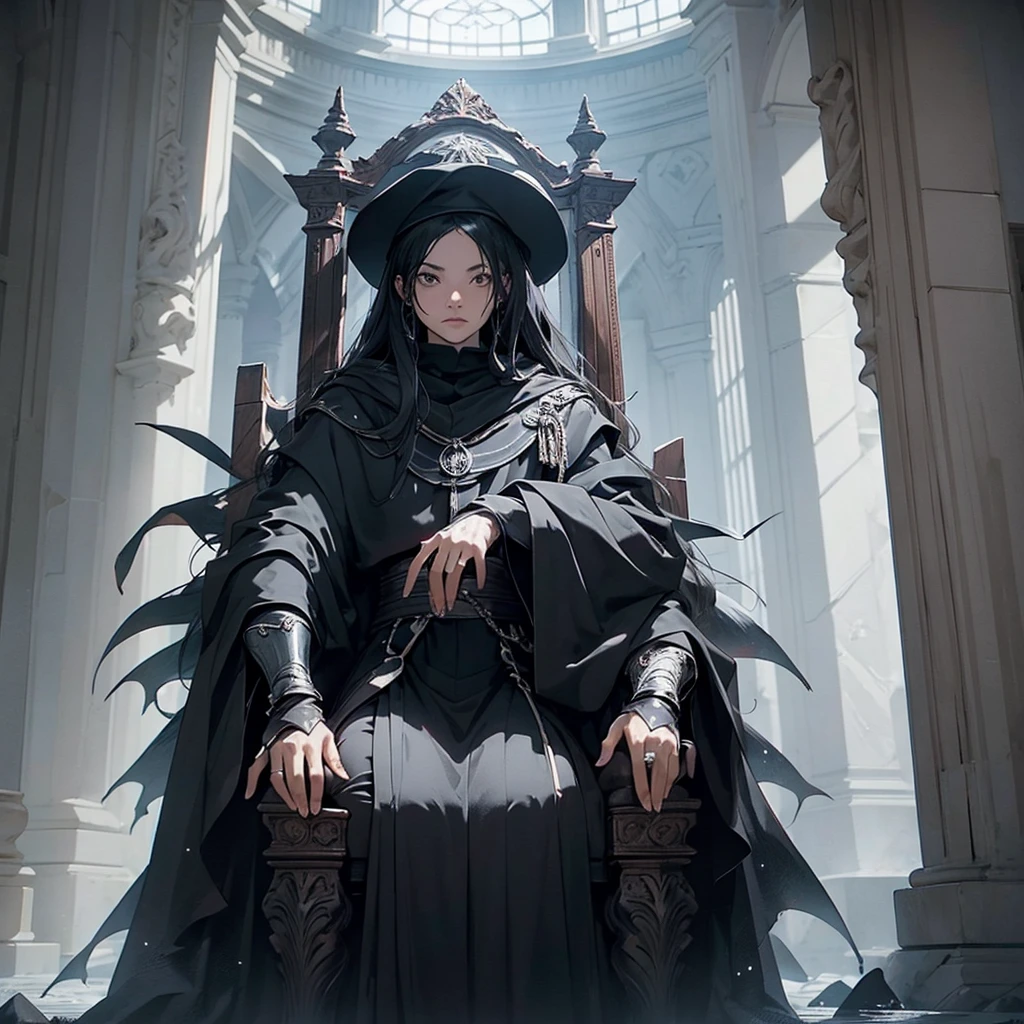 A dark, demon cult leader , resting drinking wine from bottle - SeaArt AI