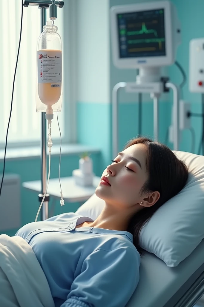 Image of a patient on IV fluids - SeaArt AI