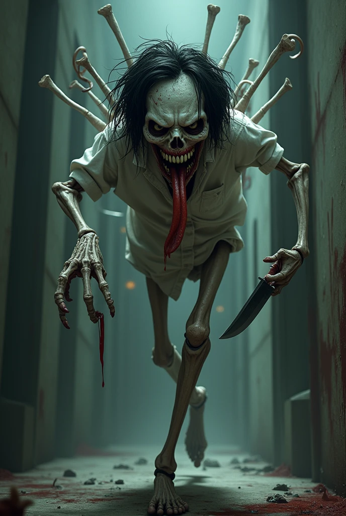 Manga Character design, Momo face mix jeff the killer face, full body ...
