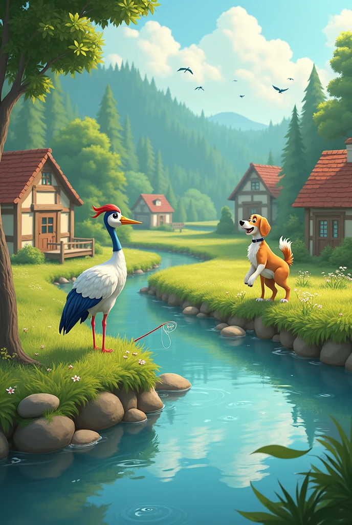 Once upon a time, in a peaceful village nestled between a sparkling ...