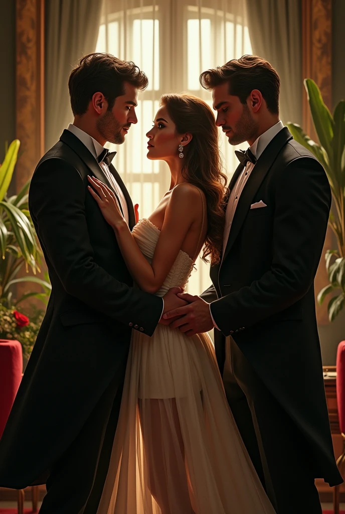 You can create a romantic story, just like a dispute between two men ...