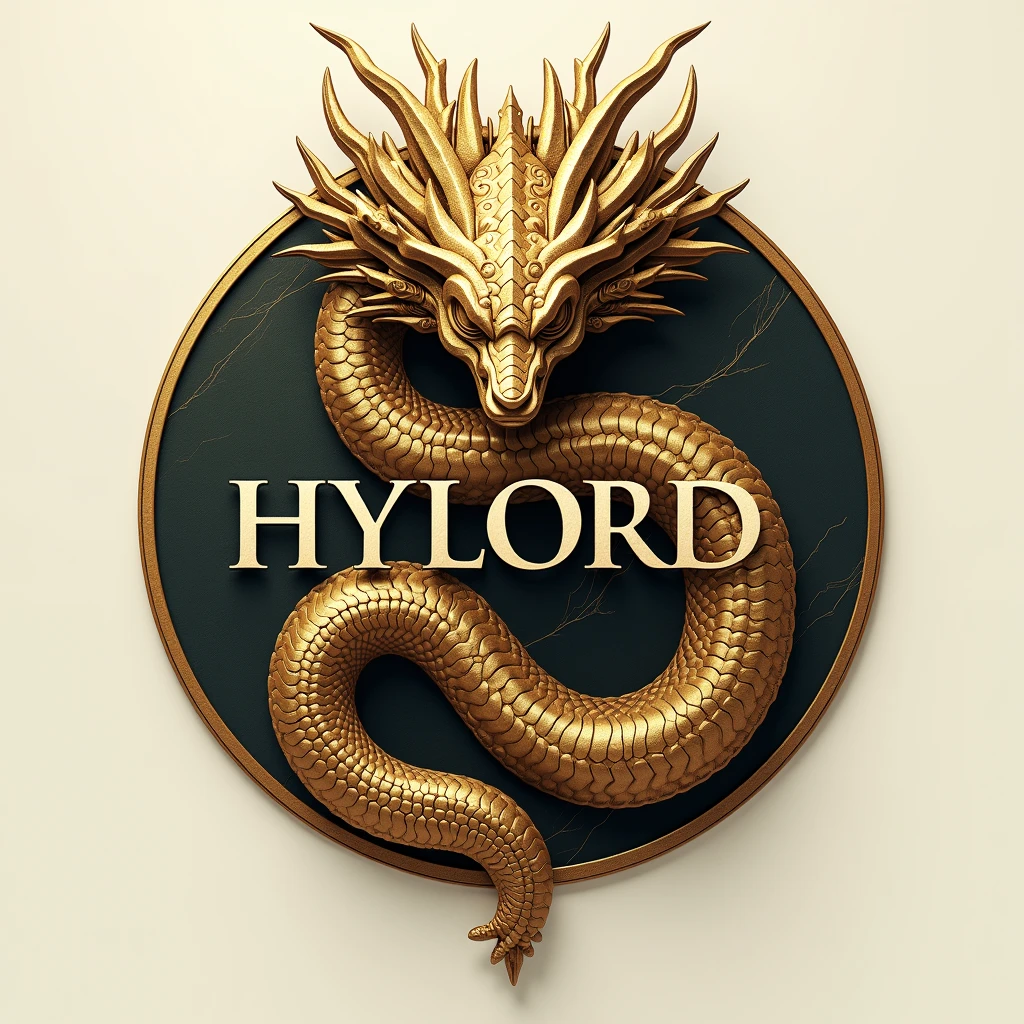 Make a logo for hylord the artist // gold ouroboros // Letters in ...
