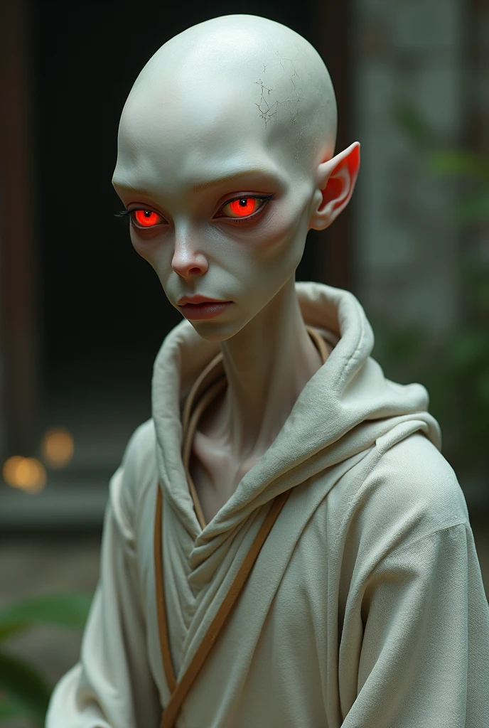 A frail guy, a 21-year-old monk with red eyes - SeaArt AI