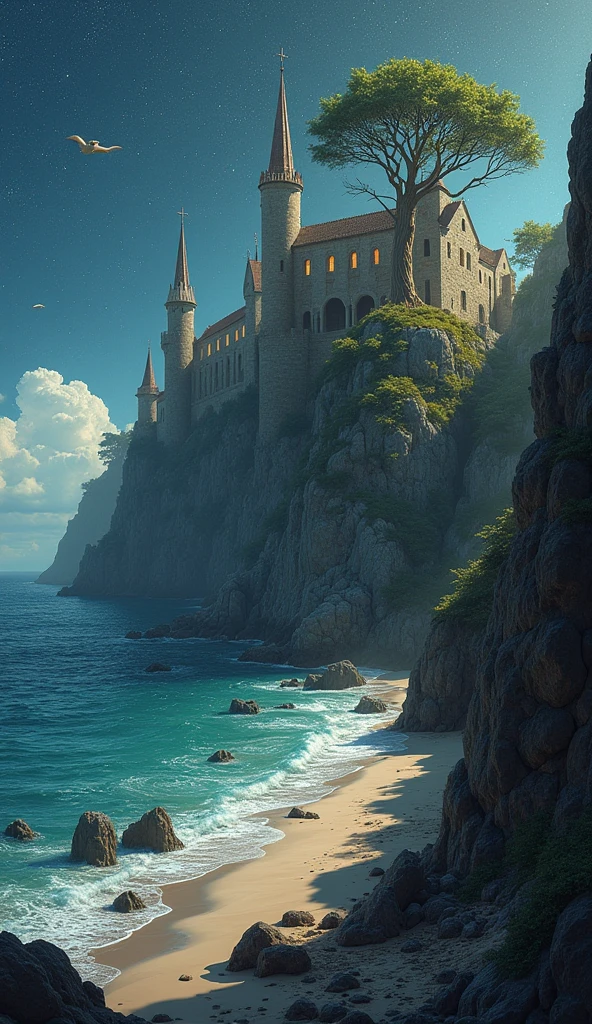 This is a digital painting depicting a fantastical, ominous spires and ...