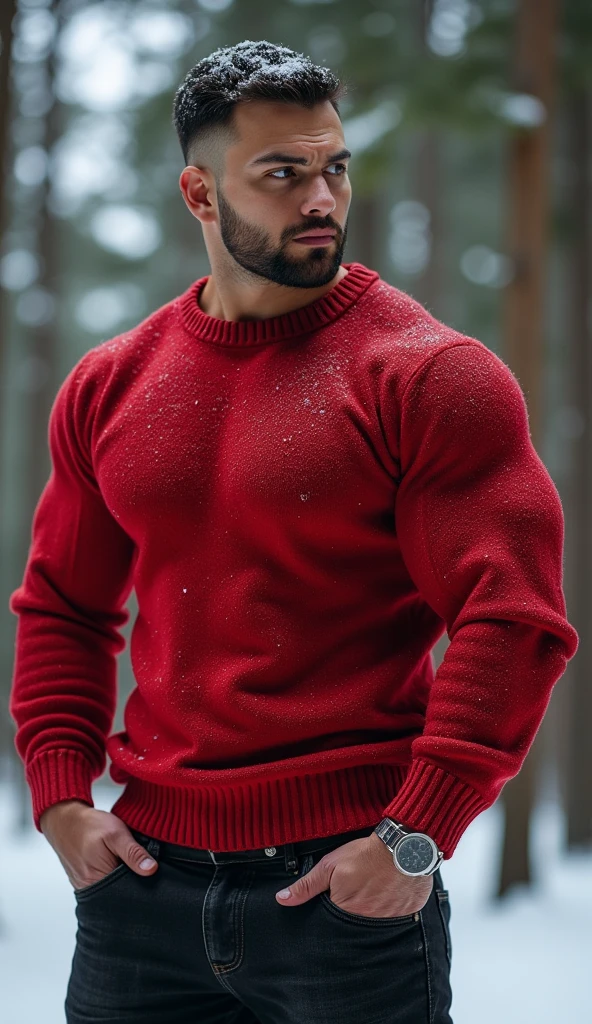 Spectacular muscular and handsome man , bodybuilder, perfect face ...