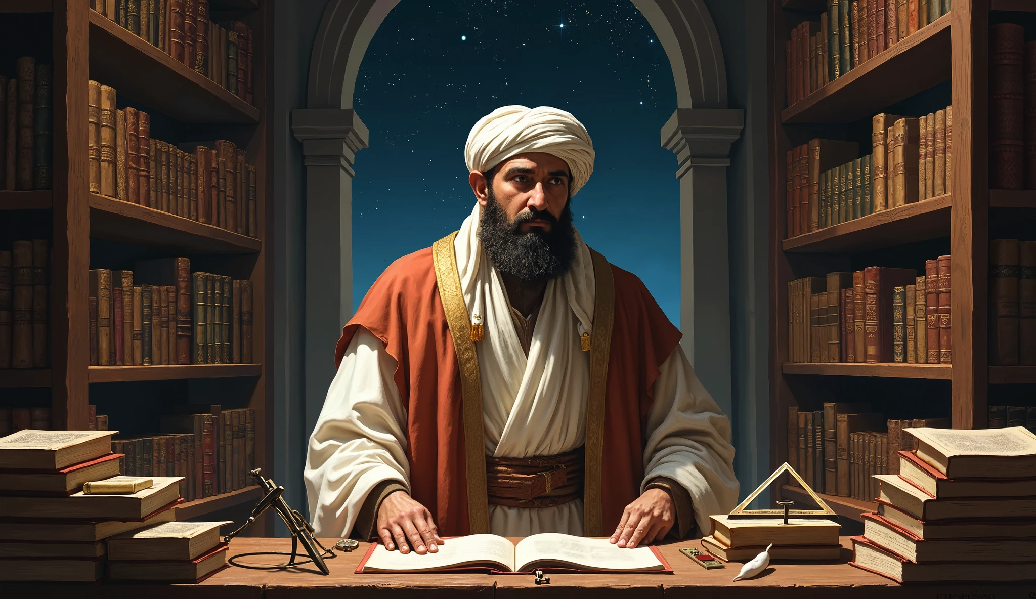 There is a man that is standing in front of a book - SeaArt AI