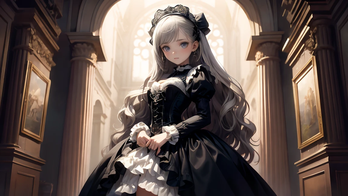 (((gothic))), young woman standing in elaborate decorations - SeaArt AI