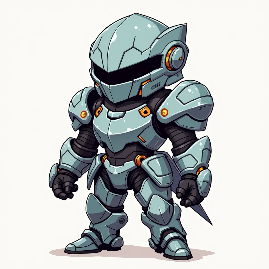 Armored Knight,armor,Helm,anime, chibi, - SeaArt AI