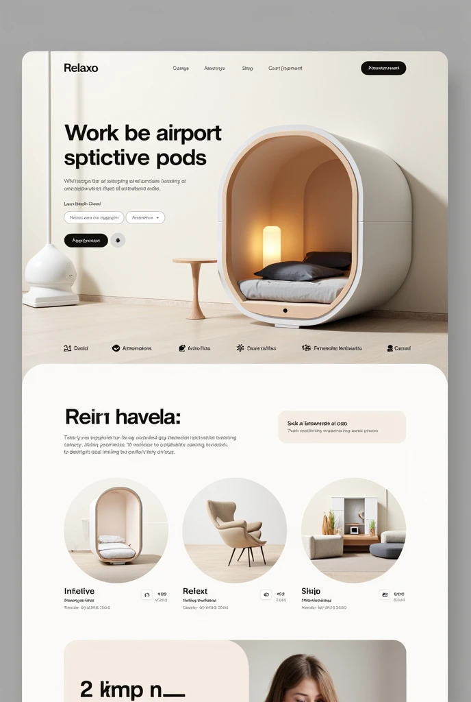 Create a business web ui for an airport sleeping pod called - SeaArt AI