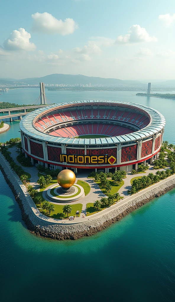 A large 8-level multi-storey stadium seats tall rectangular spectators ...