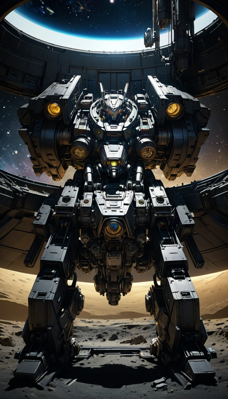 Diesel steam cyber mecha punk style, secret facility on the dark side ...