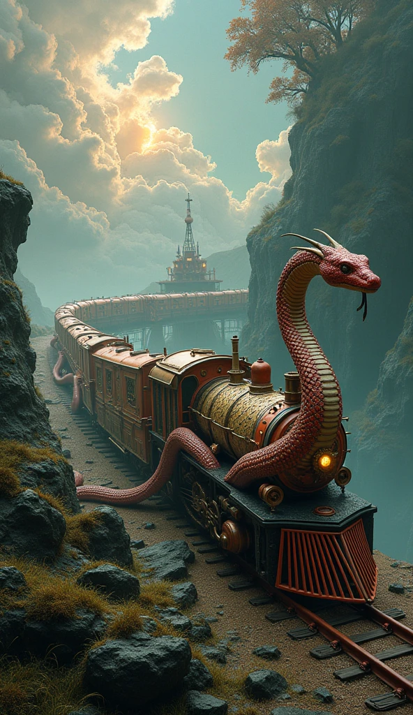 A train made of snake - SeaArt AI