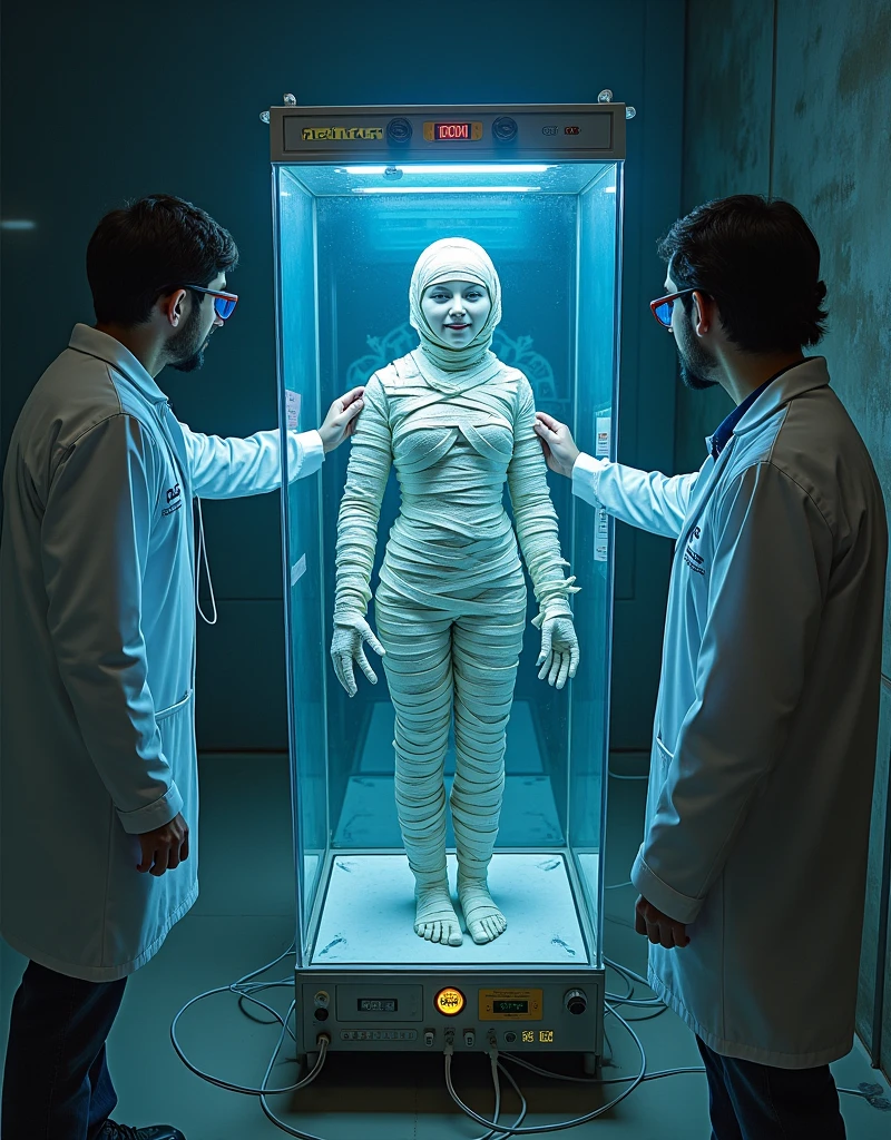 The mummy、 Corrosion Has Stopped 、 It's in a transparent coffin with ...