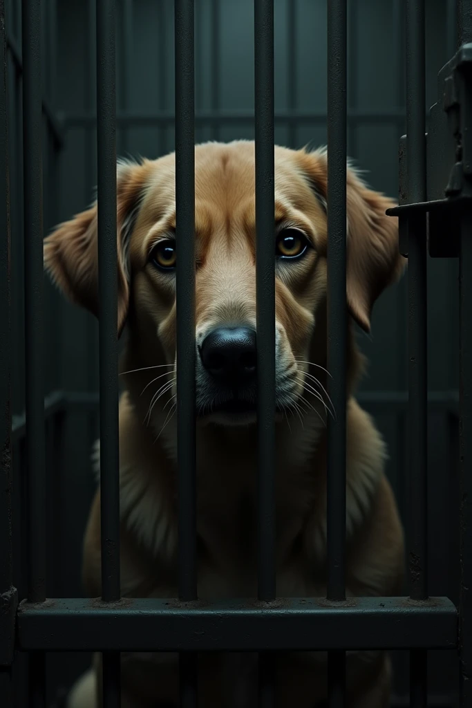 Dog behind bars - SeaArt AI