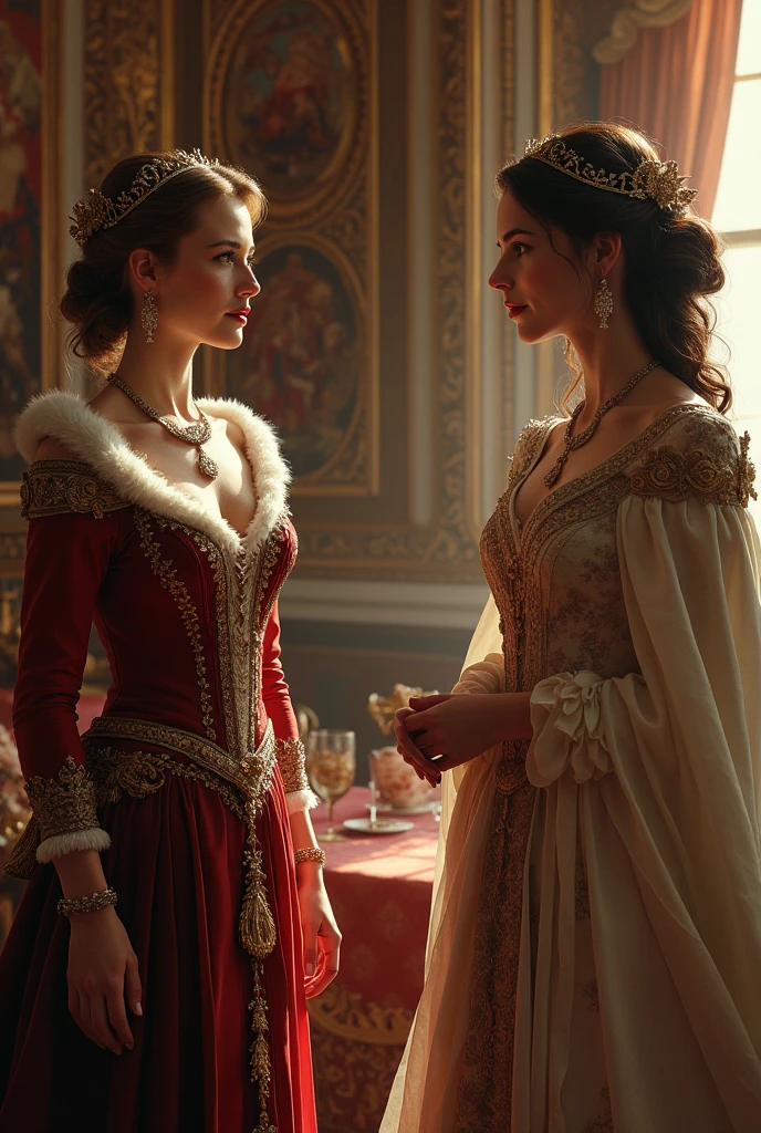 Royal woman talking to another woman - SeaArt AI