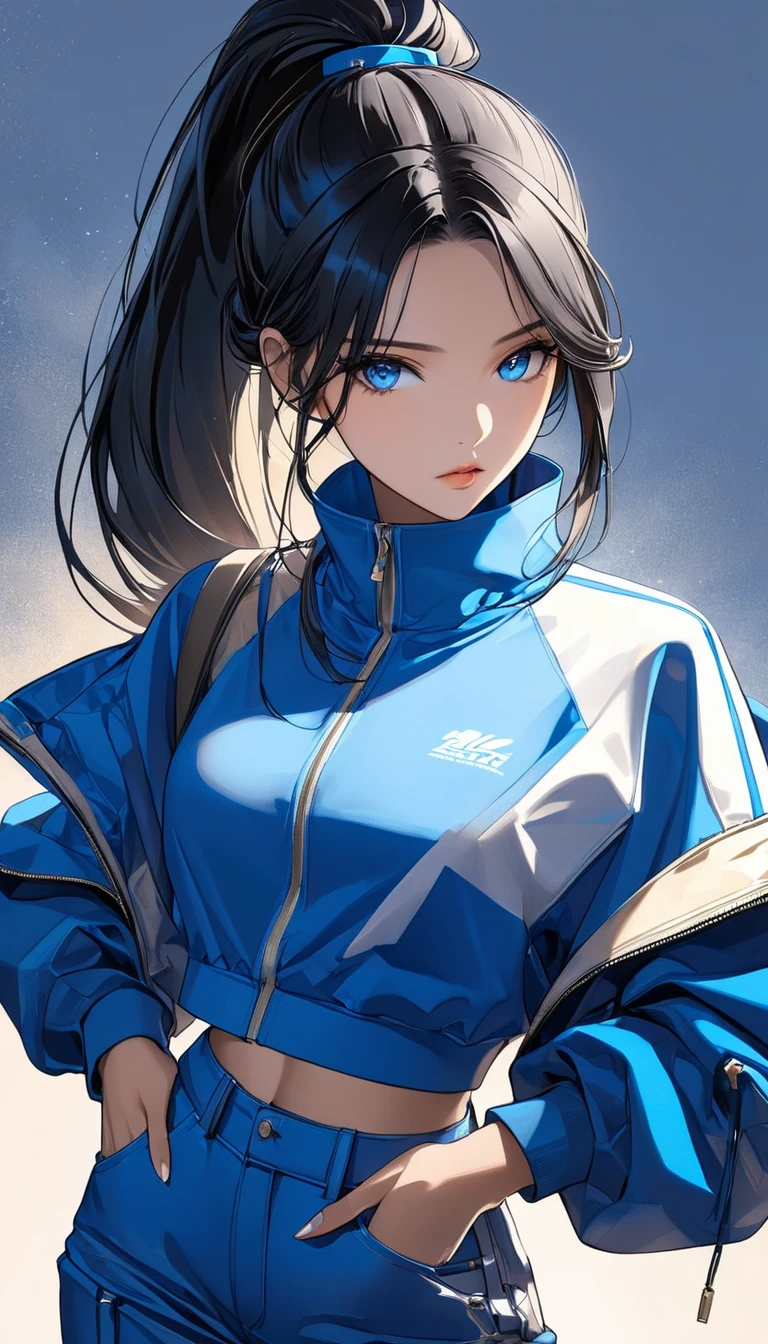 Semi-realistic anime-style woman with a fair complexion and long ...
