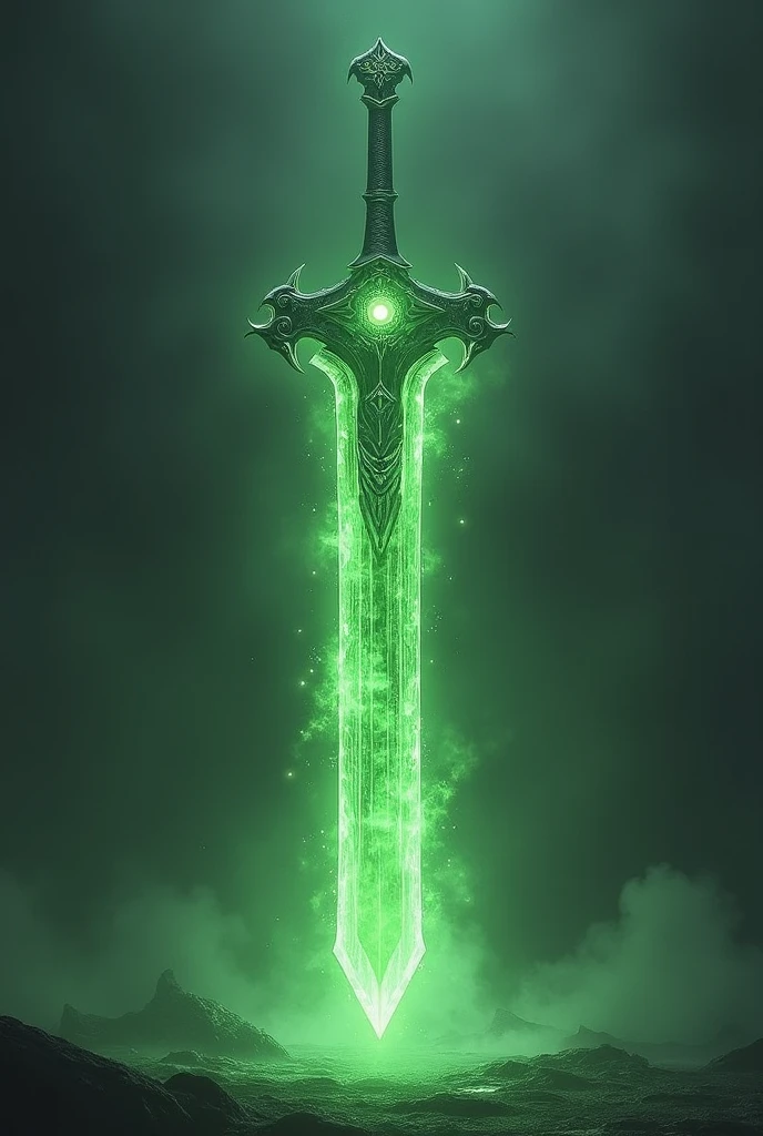 consisting of pure energy , like a massive sword with a fiery green ...