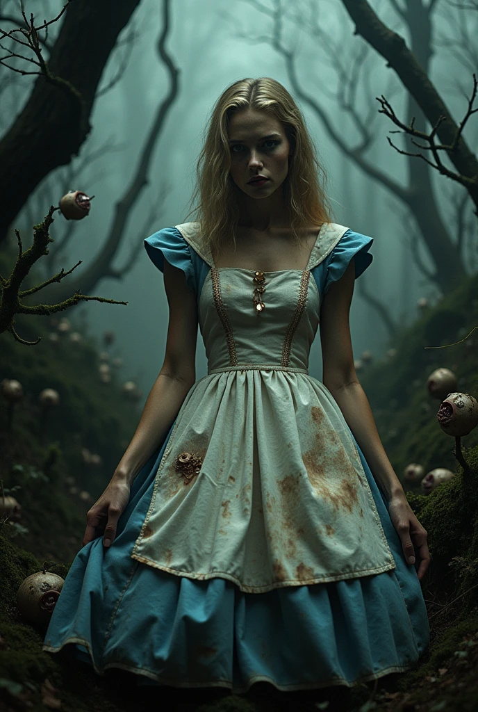 A professional photograph of Alice in Wonderland in the style of ...