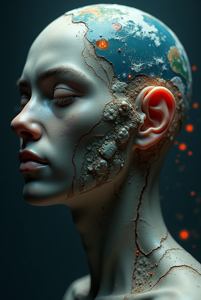 Concept art of a planet Earth with no oxygen, showing broken eardrums ...