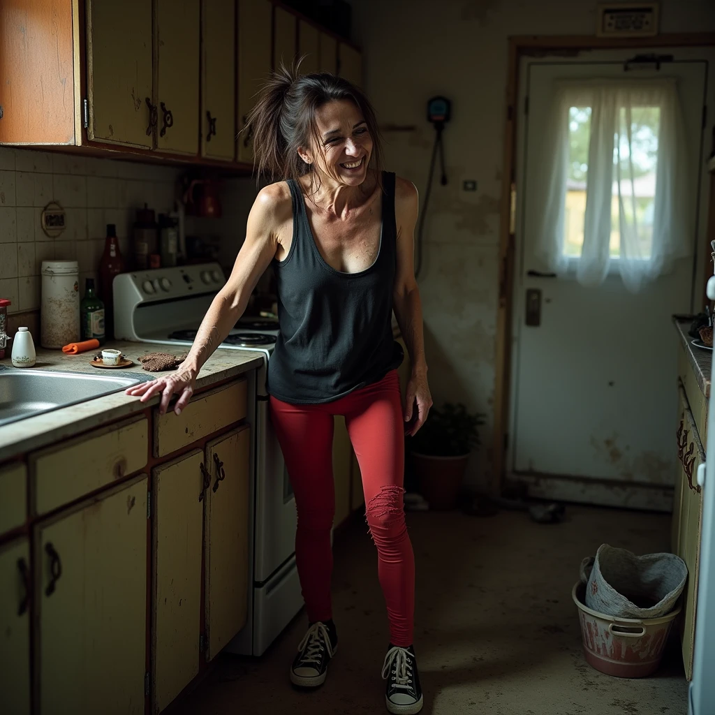 Very extreme drug addict woman, 40 years old, 1.51 meters tall - SeaArt AI