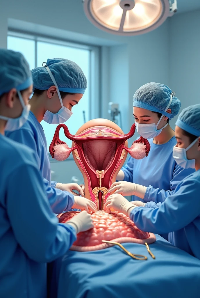 A live-action photo of an evisceration surgical procedure where a busty and comp - SeaArt AI