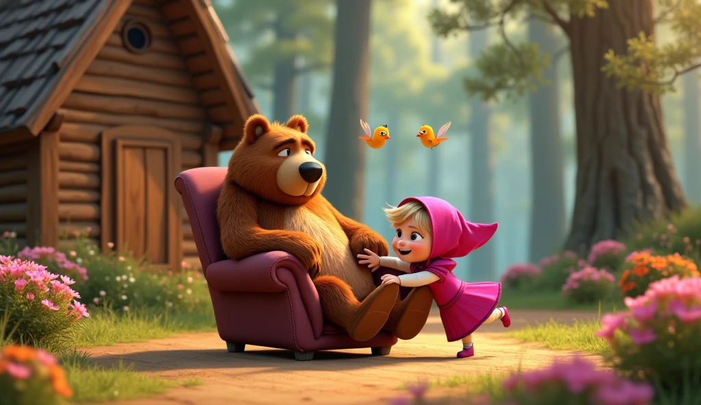 Pixar-style 3D forest scene with tall, glowing trees and colorful ...