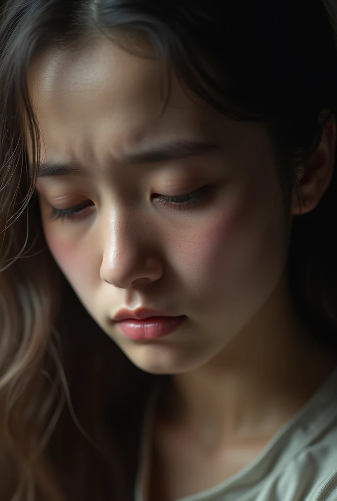 Close up of a sad young woman talking, highest definition, highest ...