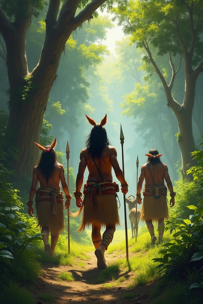 Generate an image about hunting in the pre-Hispanic era - SeaArt AI