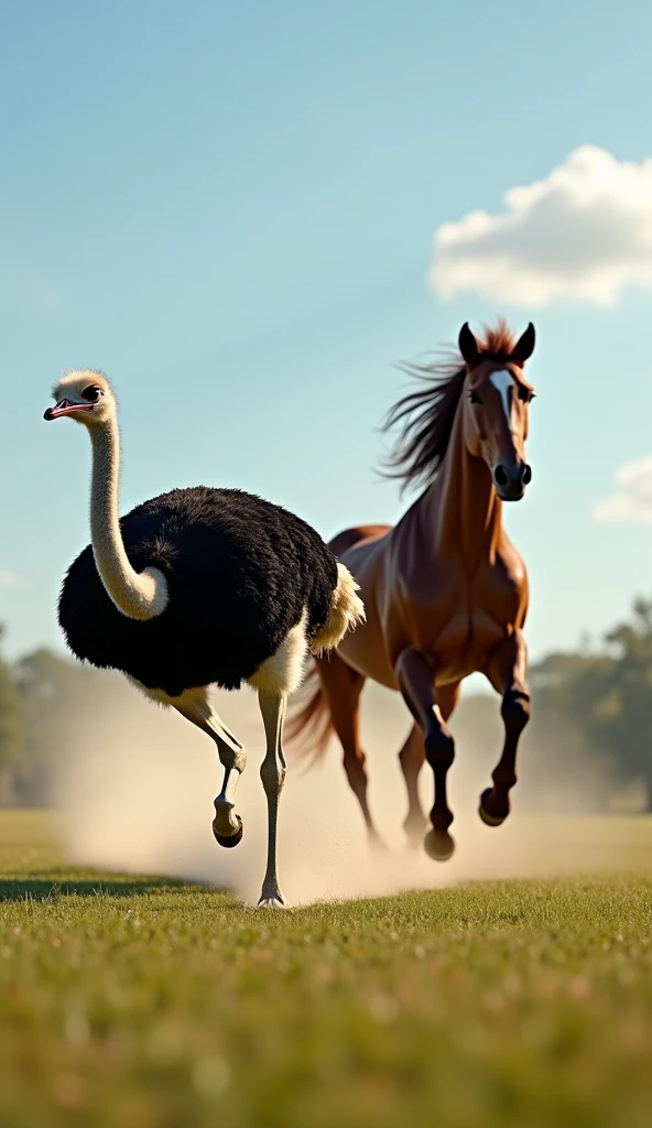 "A highly detailed and realistic 4K style depiction of an ostrich ...
