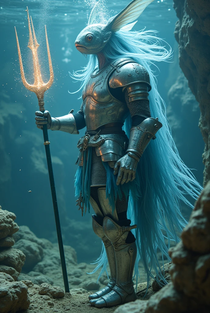 "A mystical fish gracefully swims in a glowing underwater realm - SeaArt AI