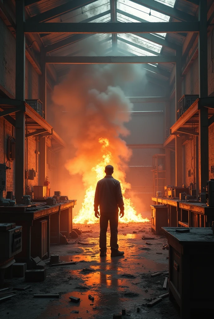 Workshop burn accident - SeaArt AI