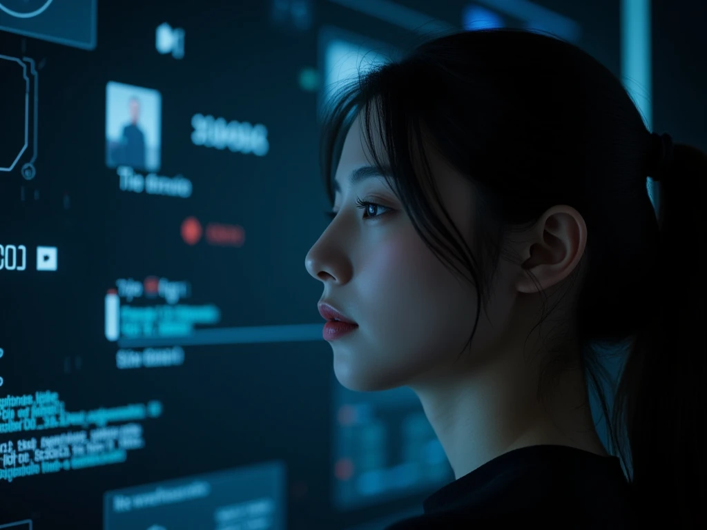 "A high-quality, cinematic portrait of a young woman in profile - SeaArt AI