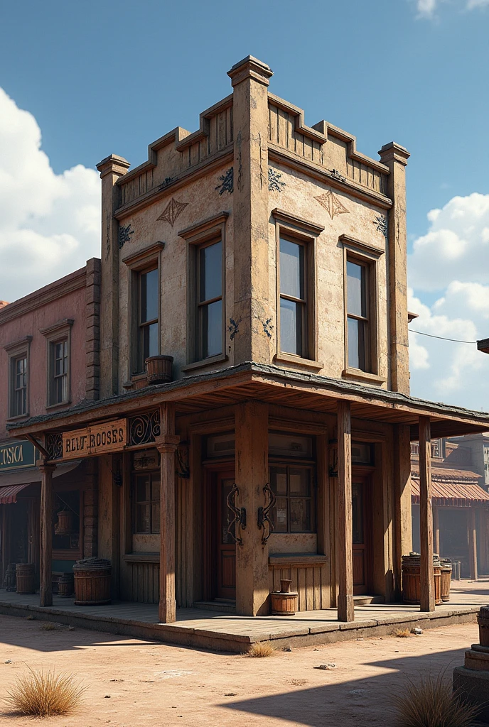 Commercial Western-style building, entrance at the back,realistic ...