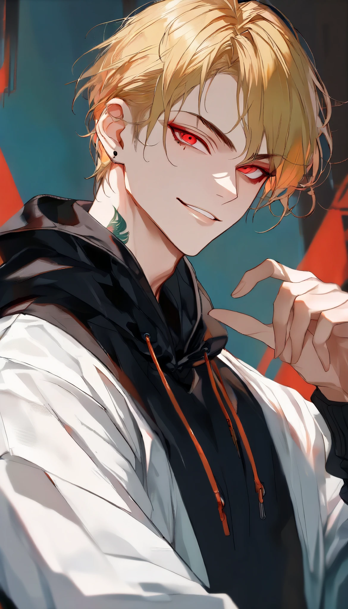 Handsome nerdy male, 1male, Man in black hoodie, tattoo, nerd - SeaArt AI