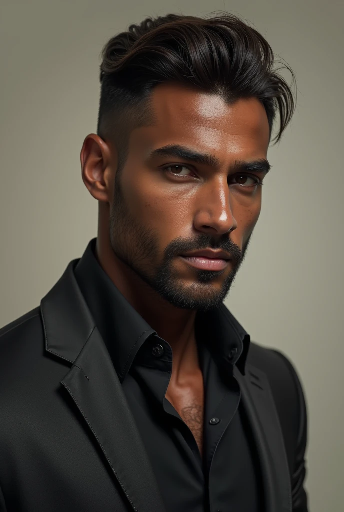 Tall, dark-skinned, handsome, lean, thin lips, brown eyes, roman nose ...