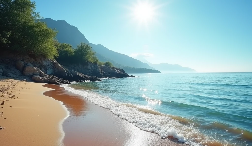 Shoreline, sunny day, hd realisitc - SeaArt AI