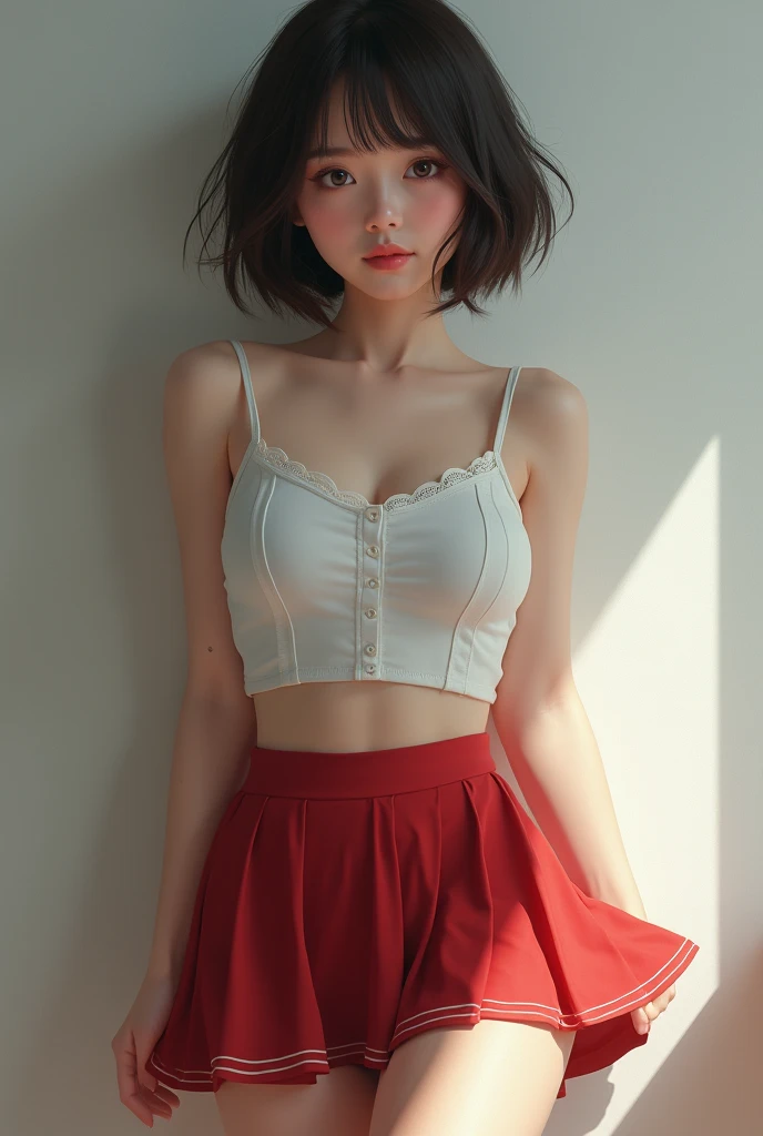 Koreys school girl in mini sexy skirt - SeaArt AI