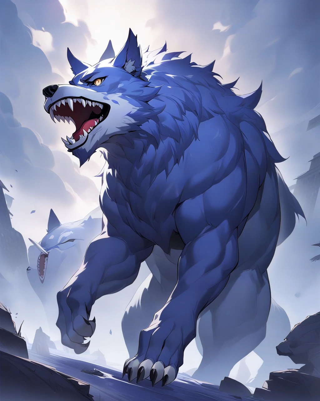 Four-legged beast、Big wolf - SeaArt AI