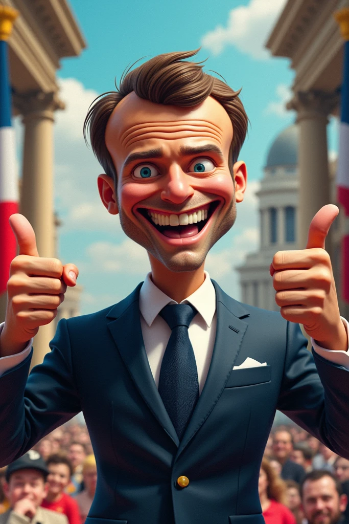Funny picture with Macron - SeaArt AI