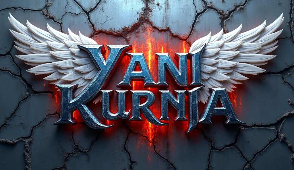 Hardcore blue red metal name letters whose letters form white wings ...