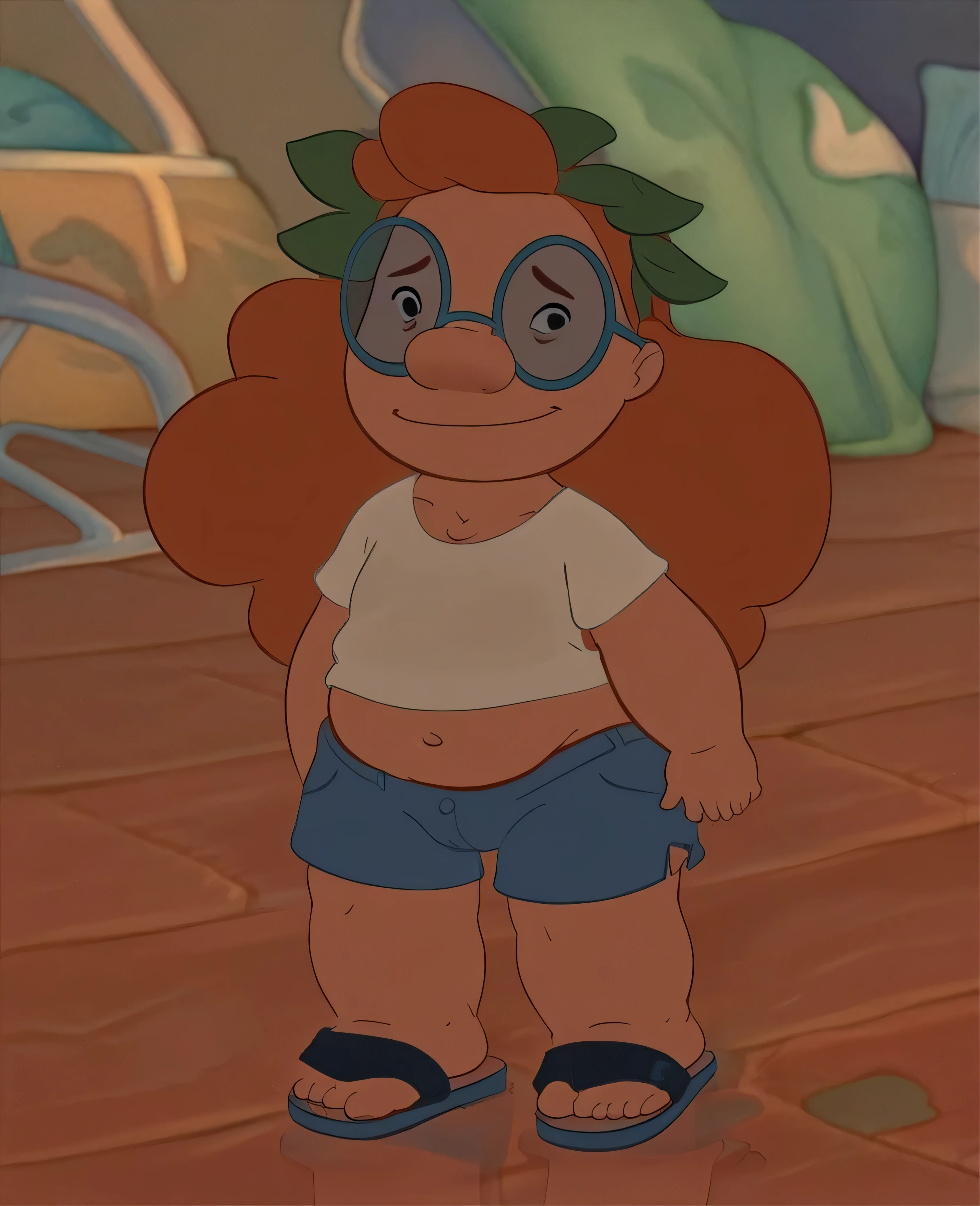 Cartoon of a woman with glasses and a white shirt - SeaArt AI
