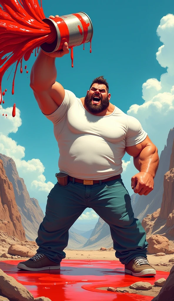 Here’s a detailed prompt to recreate the image: "A large man with ...