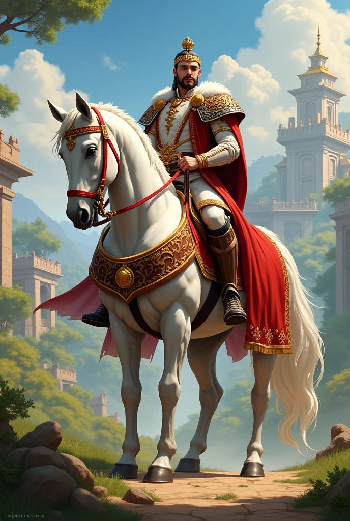 Luxurious and great kingdom . 1 prince dashing handsome warrior clothes ...