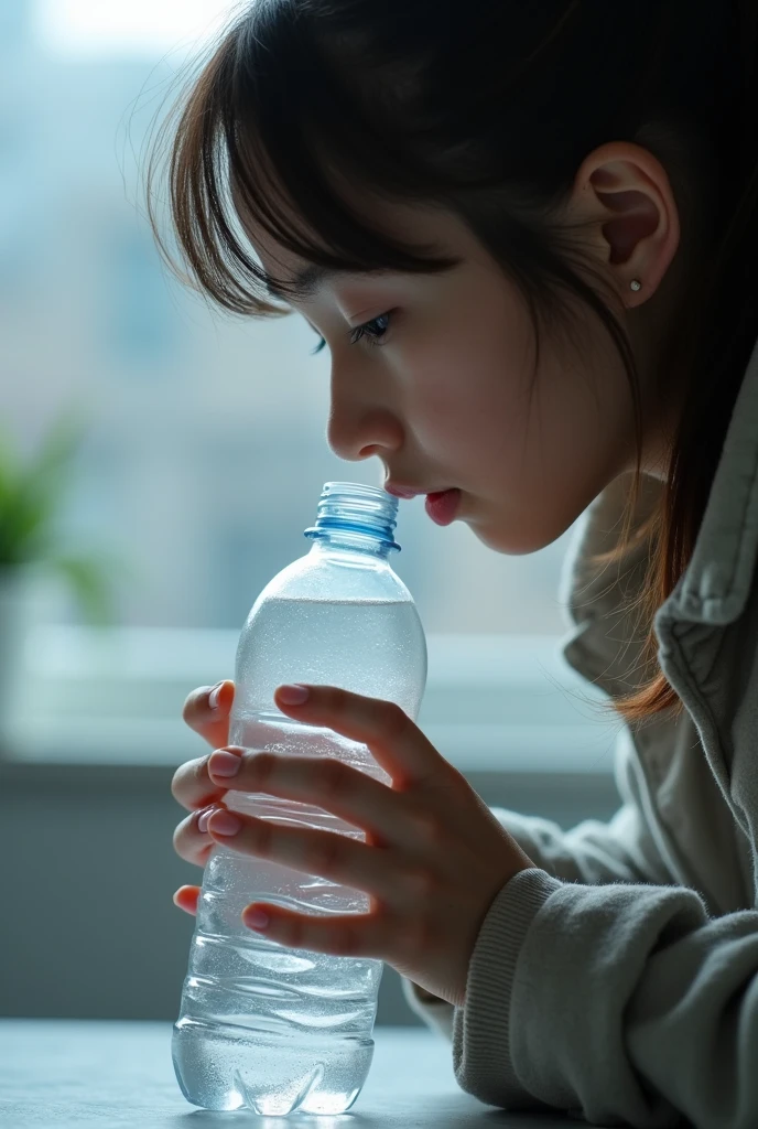 Smelling a water bottle - SeaArt AI